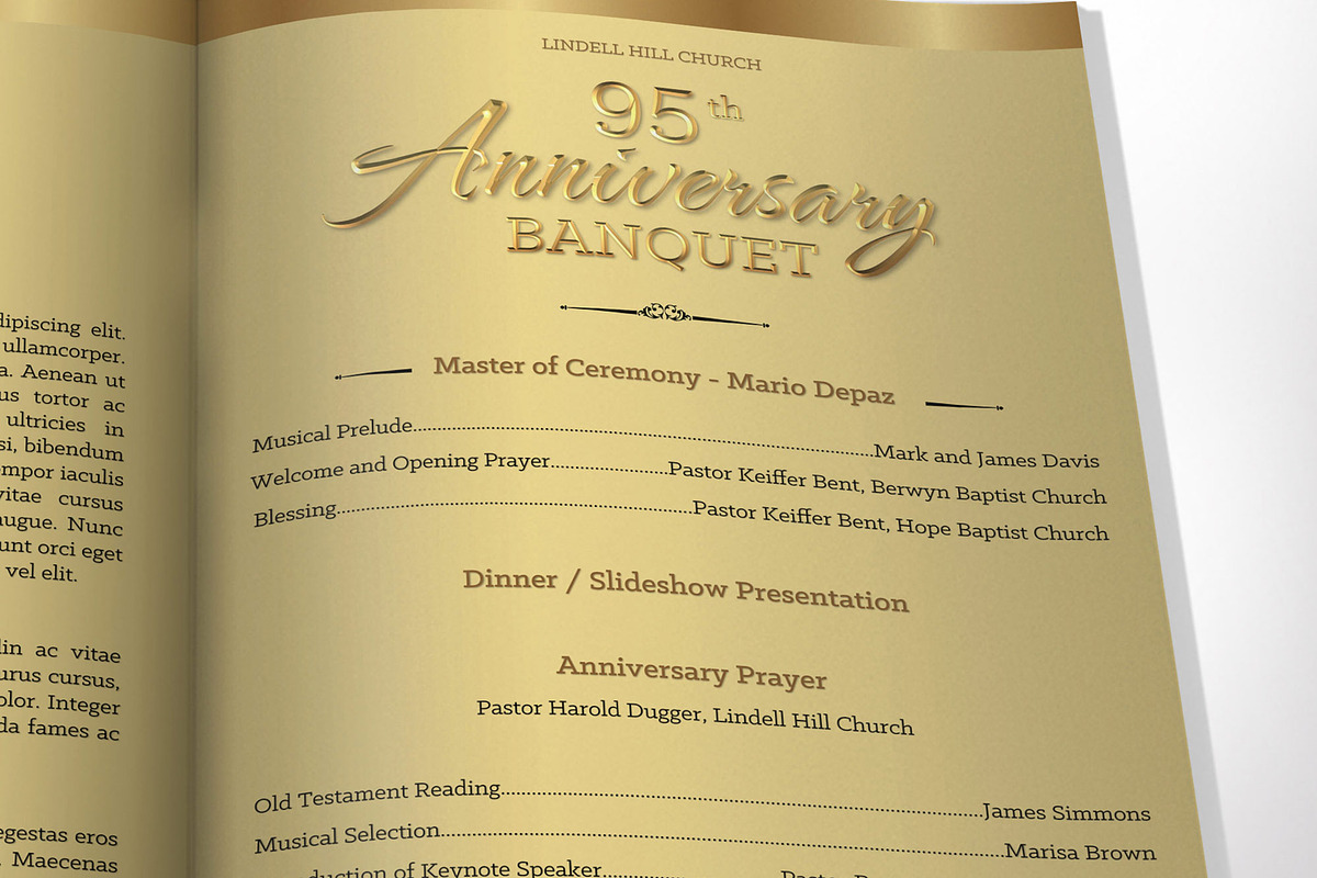 Gold Black Anniversary Program Word 4 Pages
