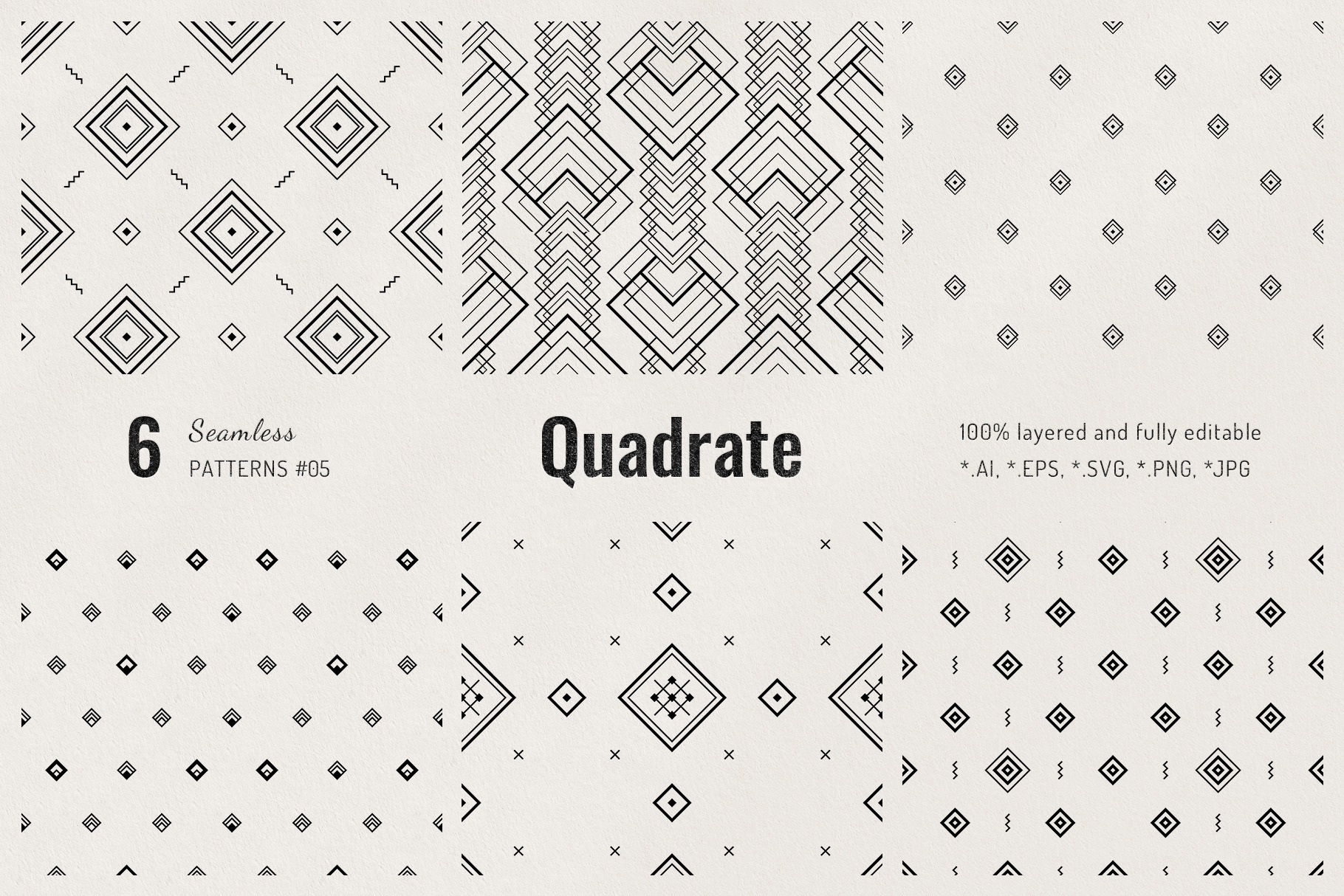 Quadrate. 6 Seamless Patterns, a Pattern Graphic by le-genda