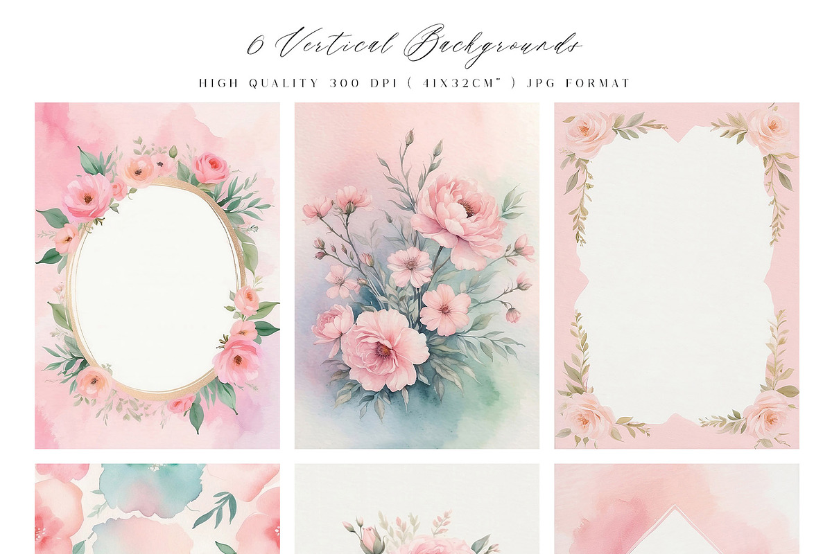Watercolor Blush Pink Roses, a Background Graphic by by creative paper