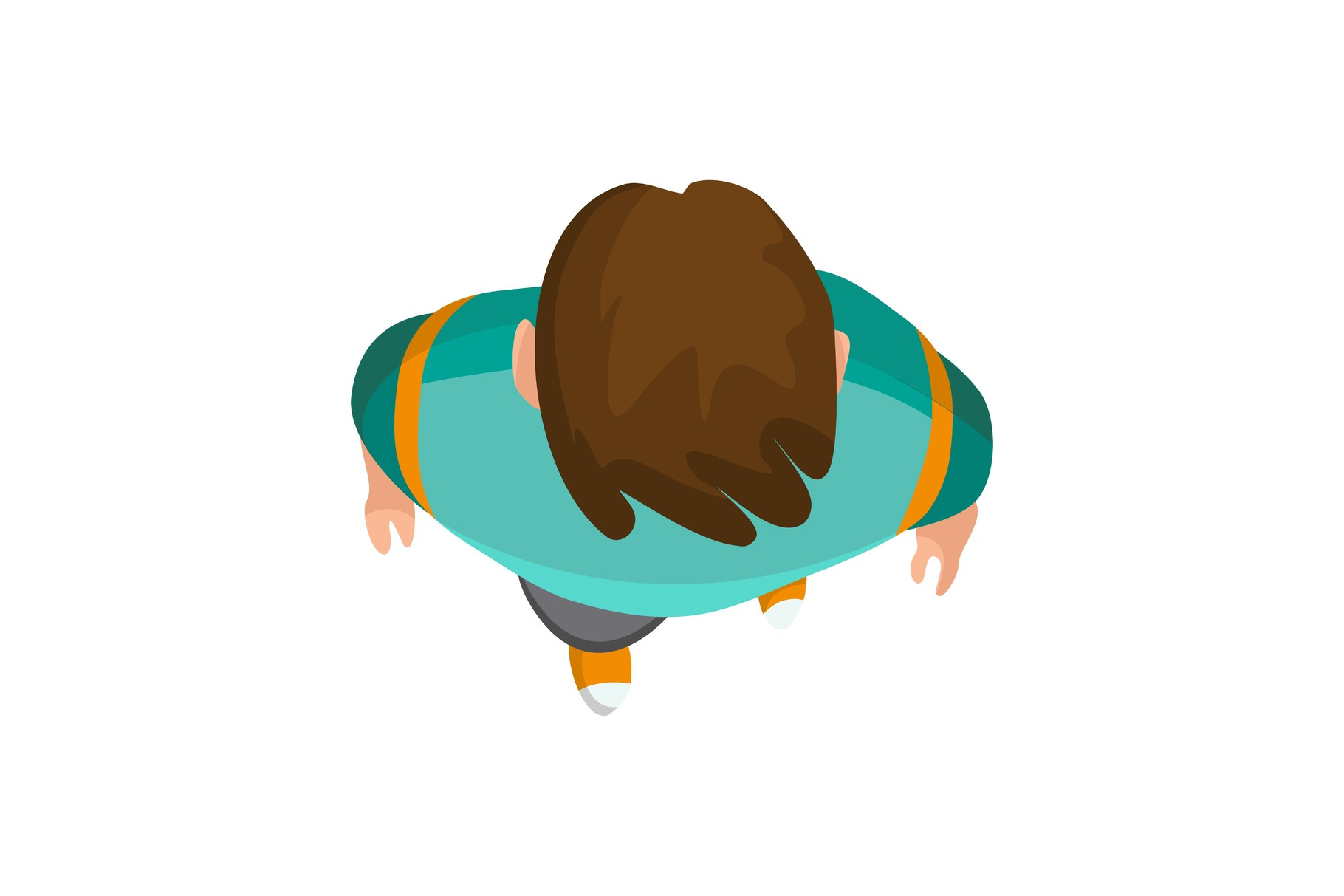 Top View People. Young man on white | People Illustrations ~ Creative ...