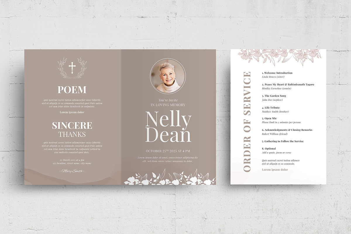 Funeral Service Brochure Template, a Flyer Template by BrandPacks ...