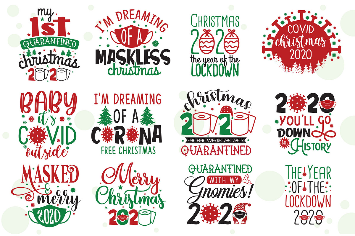 Pandemic Christmas Quotes Bundle SVG, a Graphic by CraftlabSVG