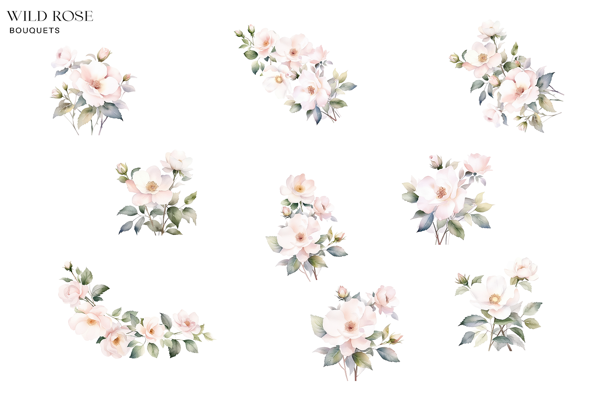 Watercolor Rose Clipart Set, a Decorative Illustration by Patishop Art