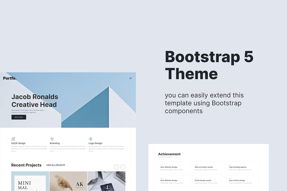 Creative Portfolio Bootstrap Template | Creative Market