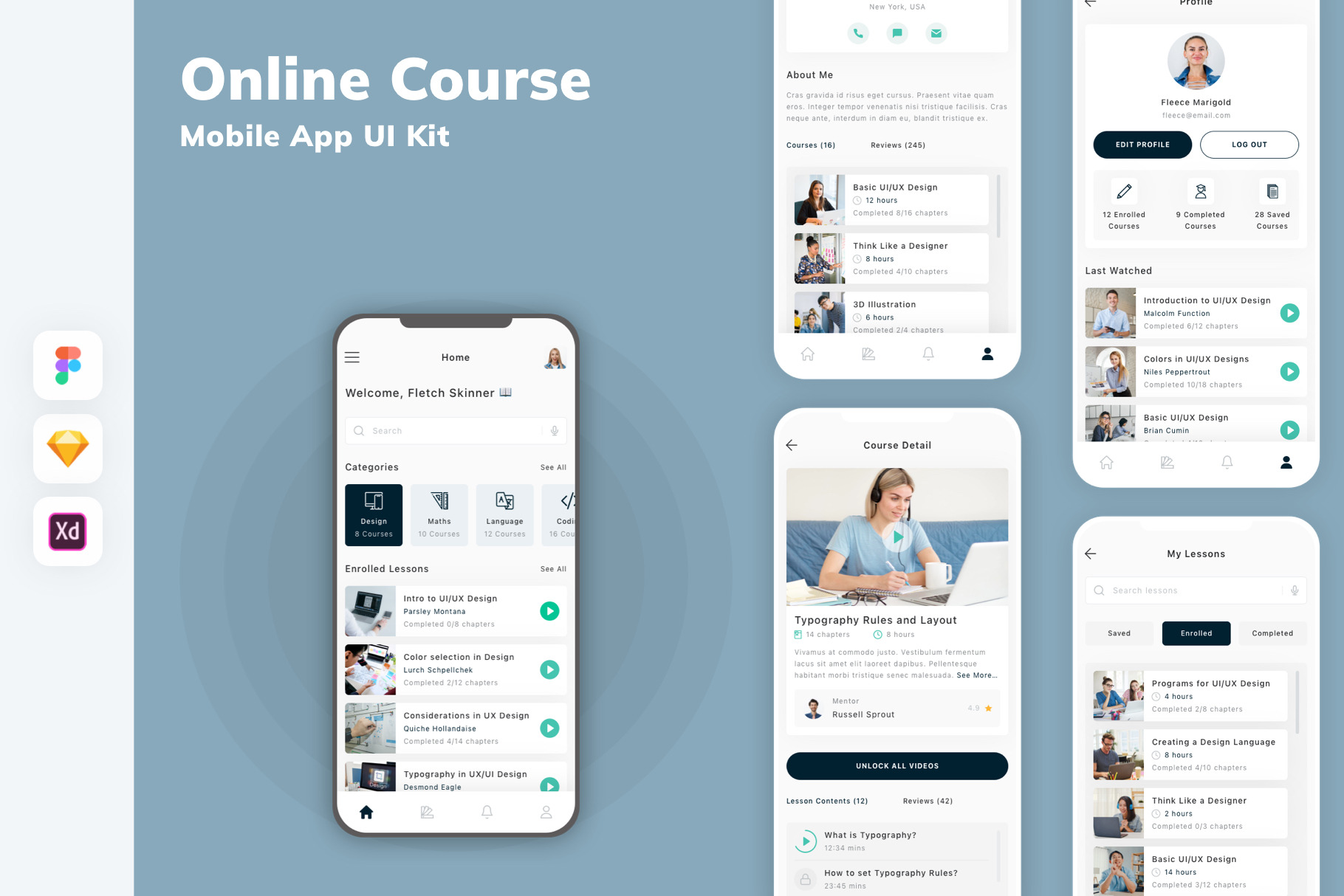 Online Course Mobile App UI Kit, an UI Kit Template by uicube ...