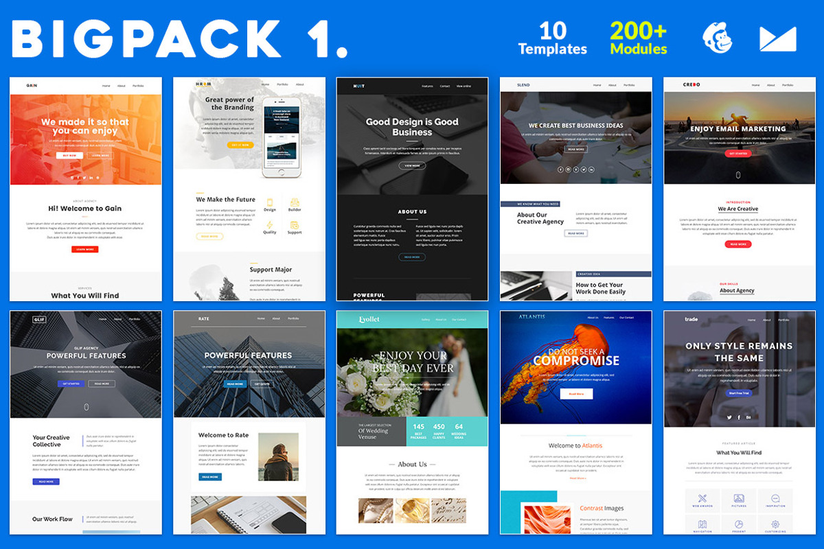 BigPack 1 Email-Template Bundle, an Email Template by WEB4PRO