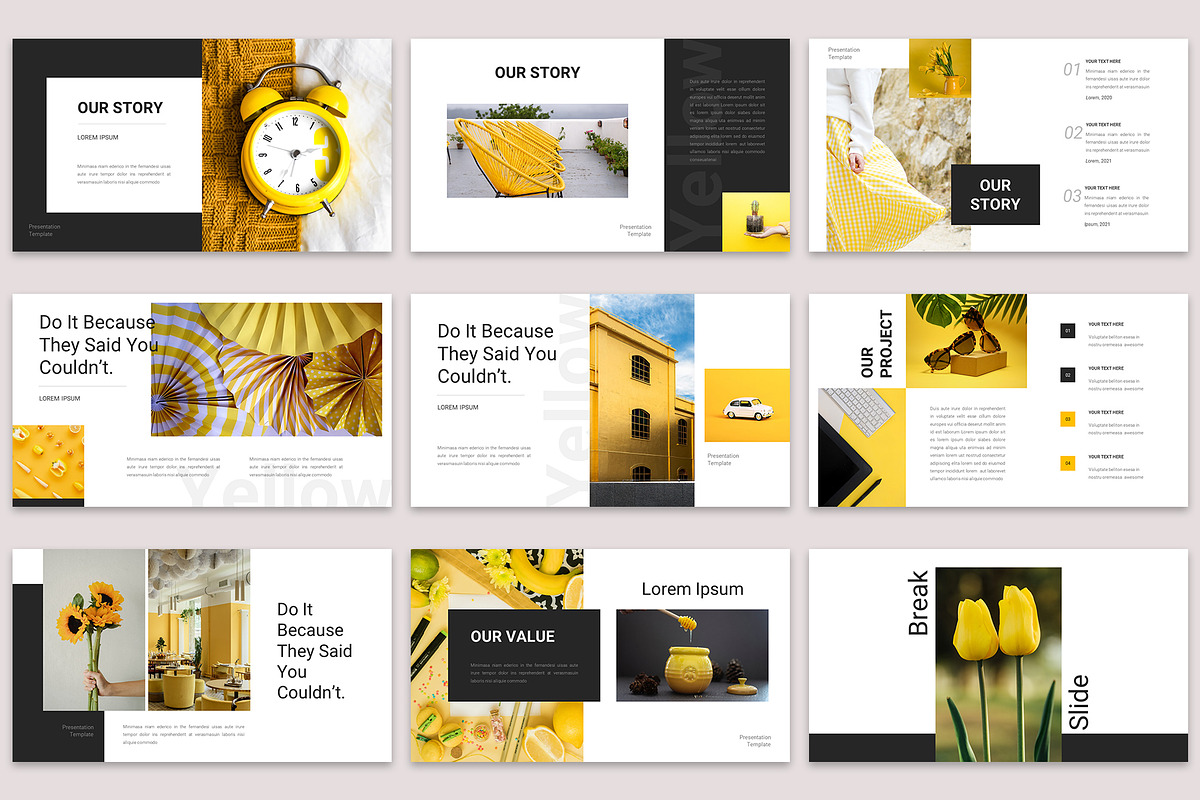 Yellow Creative Powerpoint Template, a Presentation Template by Jaruka