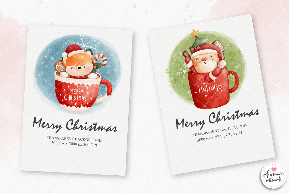 Christmas mug clipart, an Animal Illustration by Chonnieartwork