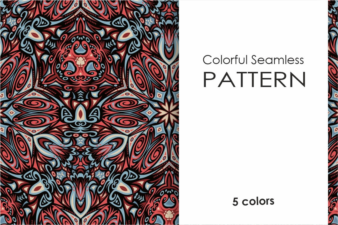 Seamless vector pattern in 5 colors