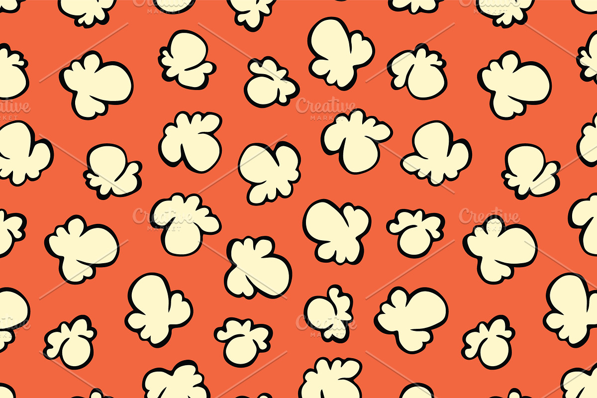Popcorn seamless vector patterns, a Pattern Graphic by Olha Kozachenko