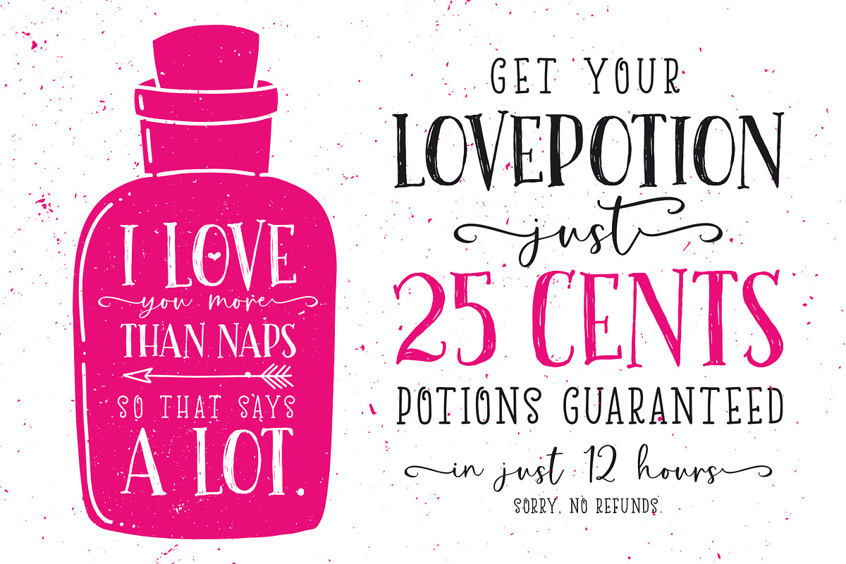 The Lovepotion Font Collection, a Handwritten Font by Callie Rian & Co.