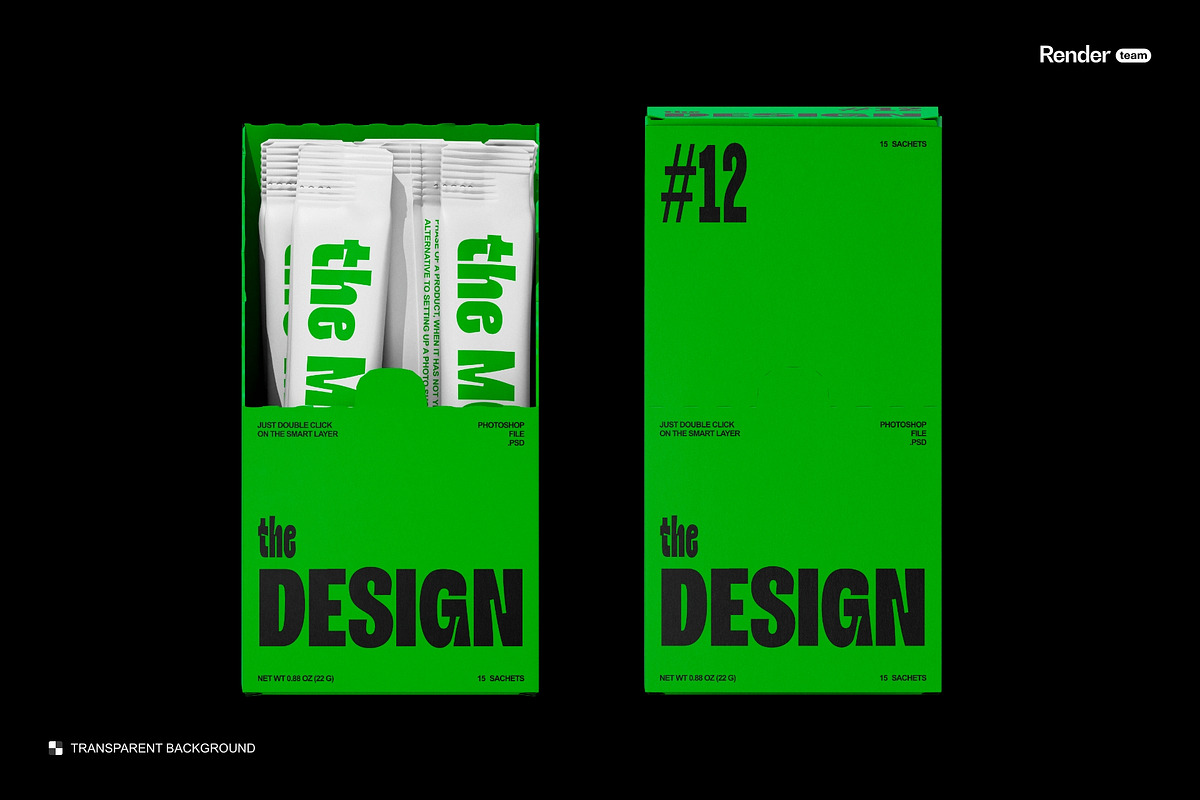 Sachet Box Mockup Set (3 PSD)
