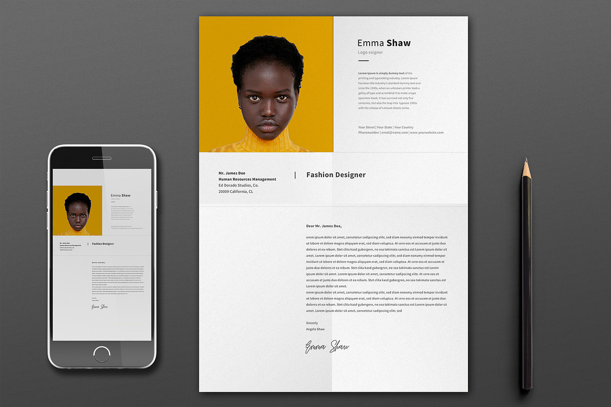 Emma Resume Template | Creative Market