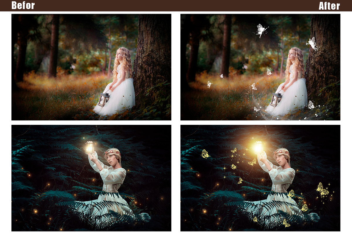 30 fairy magic photo overlays, a Layer Style Add-On by OverlayBox