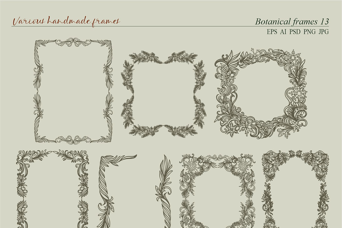 Various handmade frames