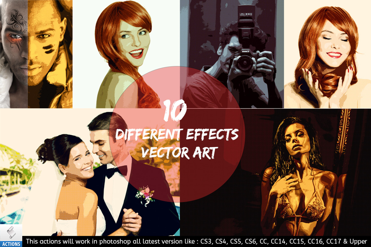 10 Vector Art Action Bundle, an Action Add-On by Vatdesign