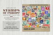 Stamps of Europe, an Object Graphic by Lucky Girl Creative