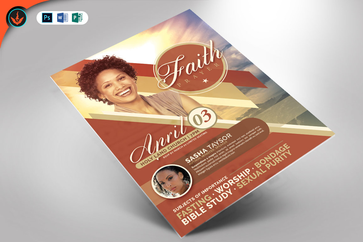 Faith and Prayer Church Flyer, a Flyer Template by SeraphimChris