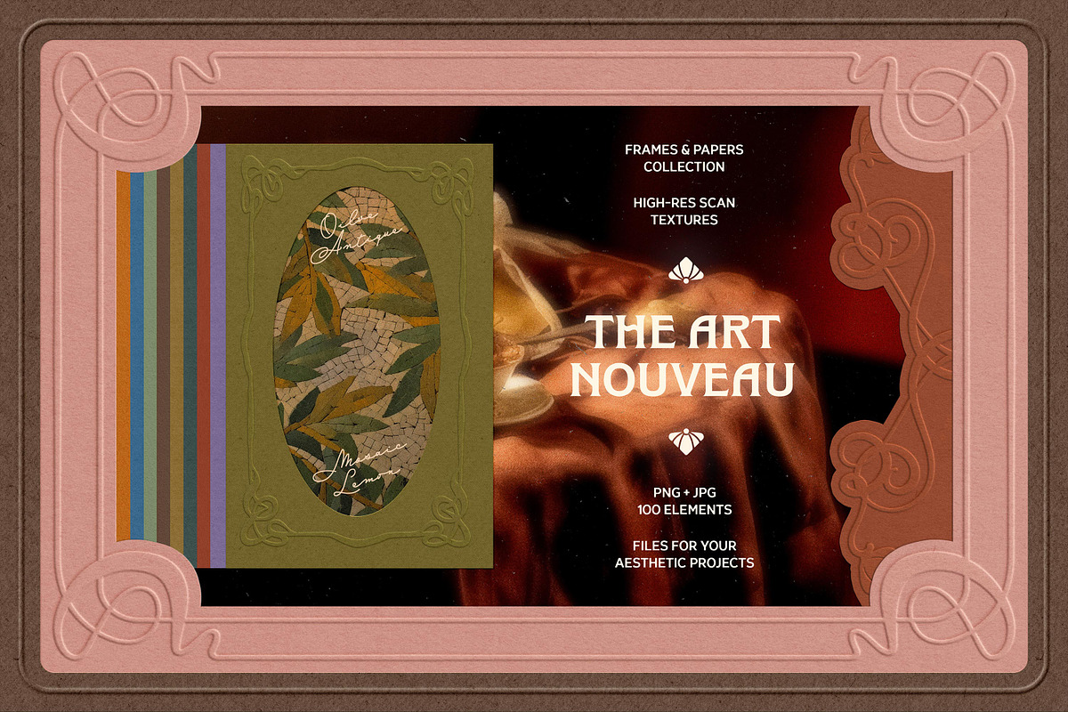 Art Nouveau Papers & Frames, a Texture Graphic by pixelbuddha.net