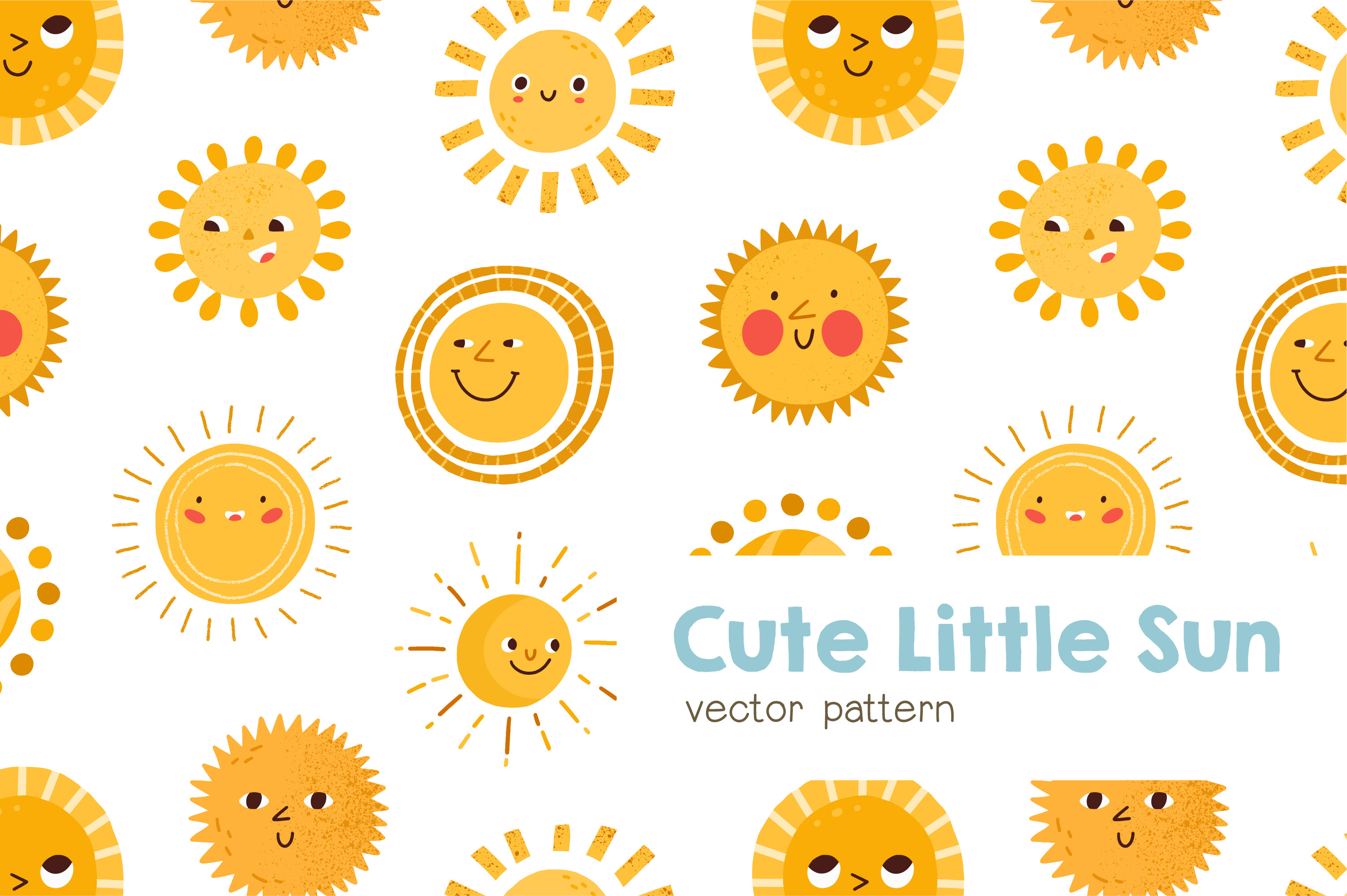Cute smiling sun seamless pattern, a Pattern Graphic by Good Studio