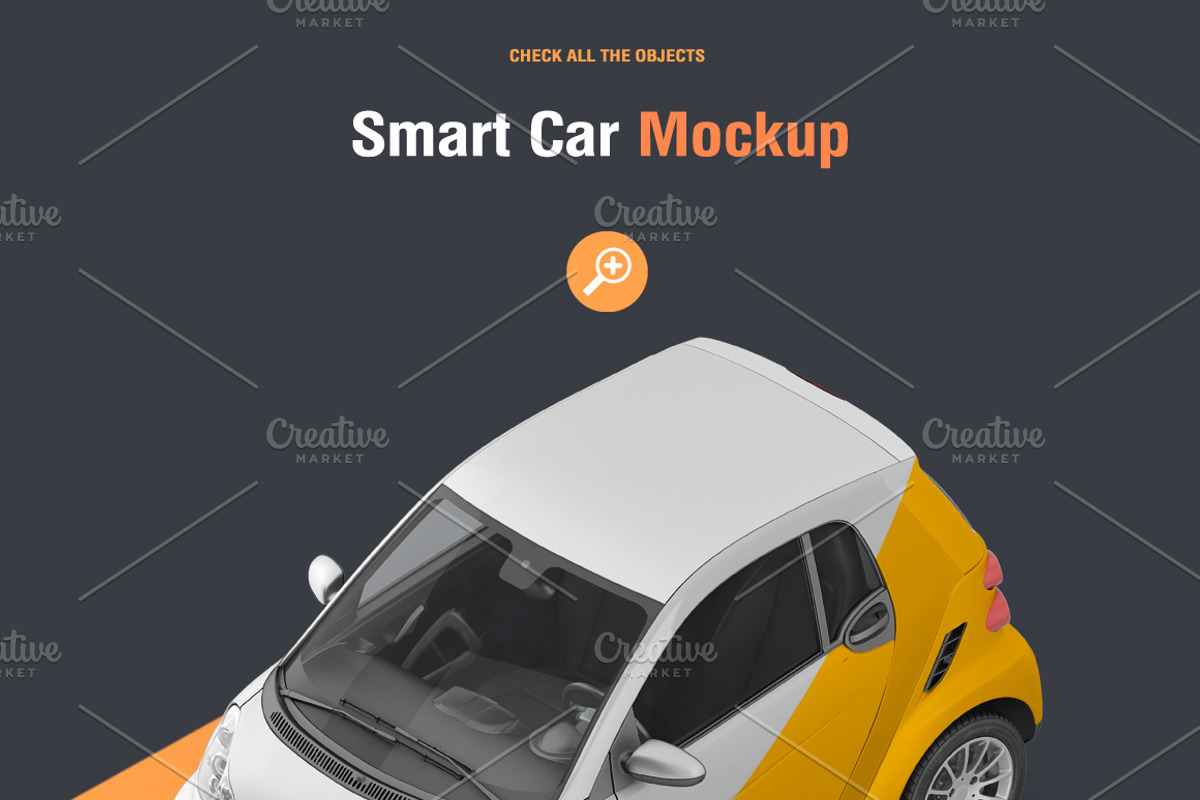 Isometric Smart Car Mock-up, a Mockup by IsometricWorld