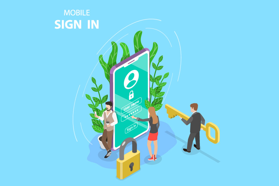 Mobile sign up | Technology Illustrations ~ Creative Market