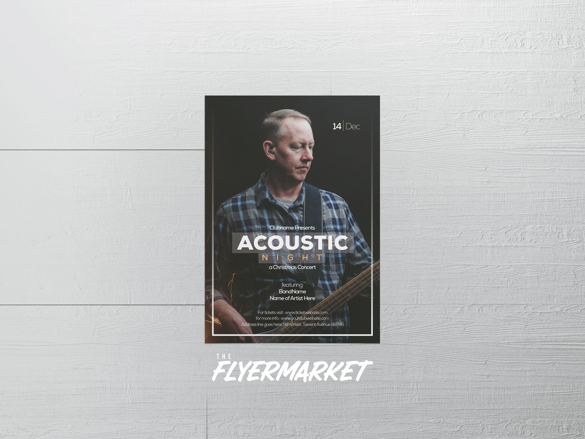 Christmas Acoustic Concert Flyer, a Flyer Template by PresetHeroes