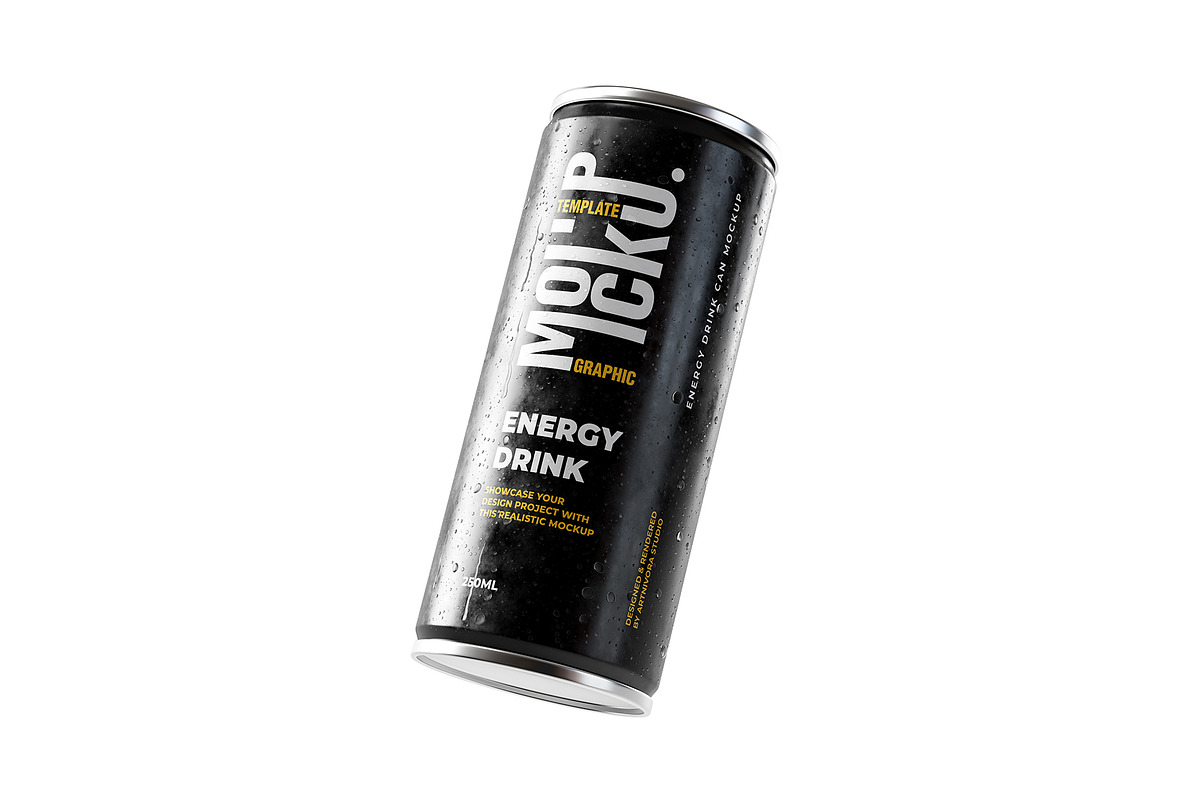 High Quality Energy Drink Can Mockup