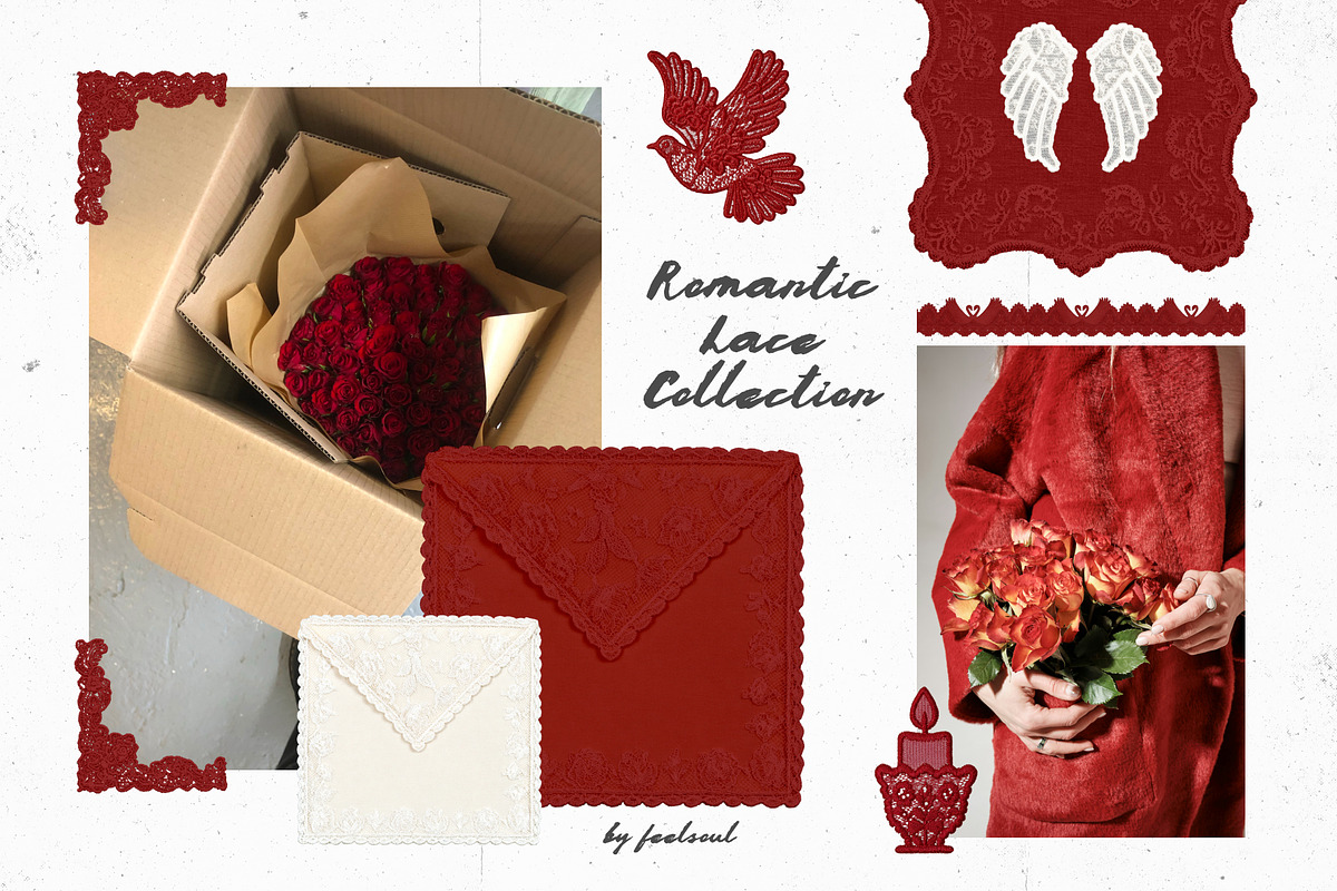 Heartfelt Lace Collection, an Object Graphic by Feelsoul