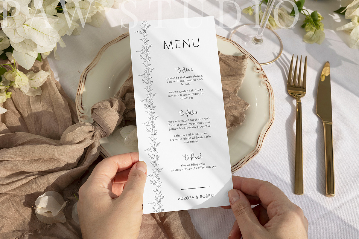 Card Mockup 4x9 Menu BGF, a Product Mockup by PawMockups
