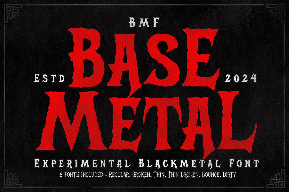 BMF Base Metal Font Family, a Blackletter Font by Blackmetalfont