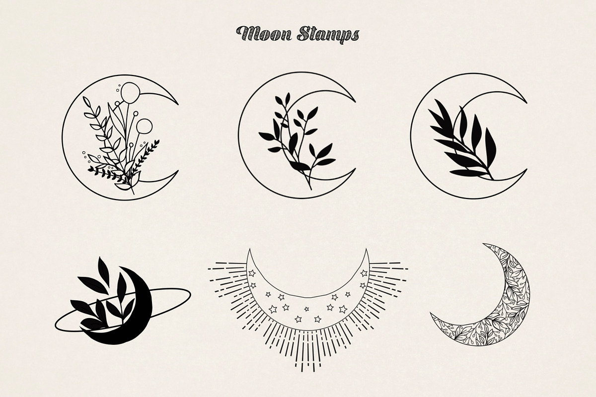Moon and Stars Procreate Stamps, a Brush Add-On by mood2moon