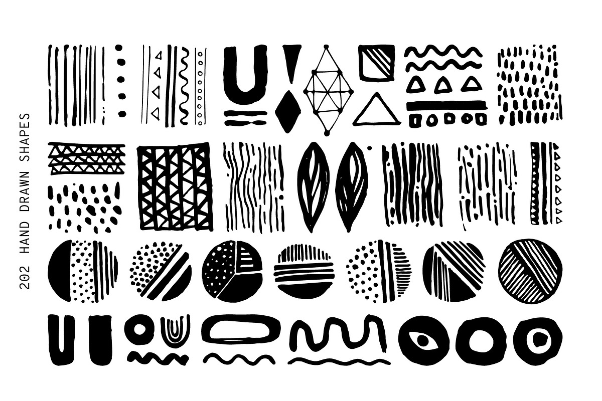 300+ Hand Drawn Shapes, Posters, Pat, an Object Graphic by Vanzyst