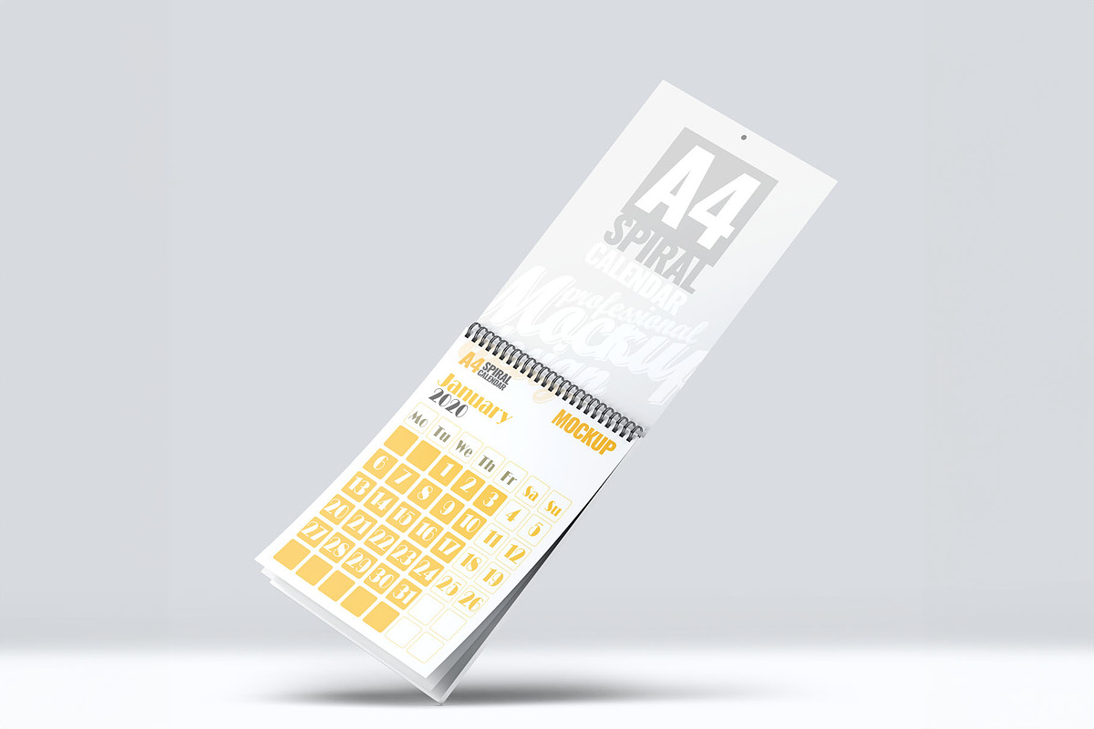A4 Spiral Calendar Mock-Up