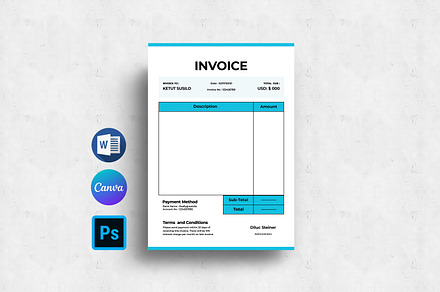 Invoice Template | Stationery Templates ~ Creative Market
