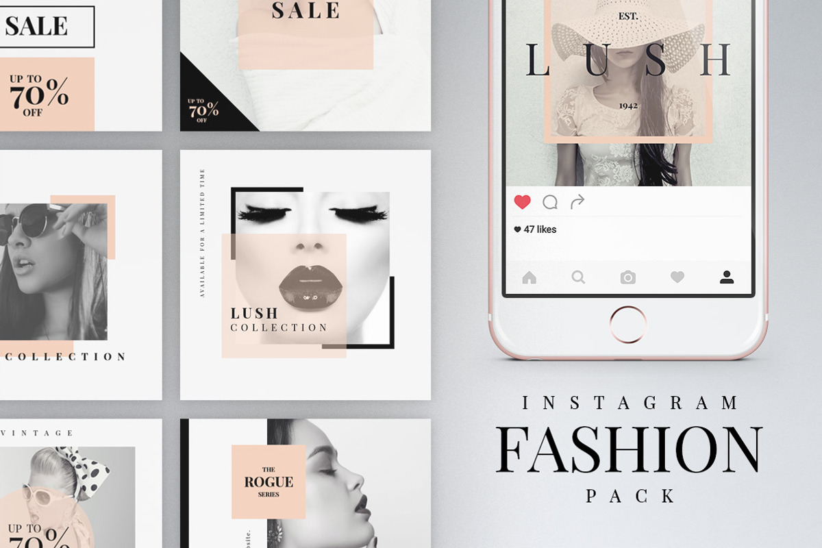 Instagram Fashion Pack, a Social Media Template by Tugcu Design Co.