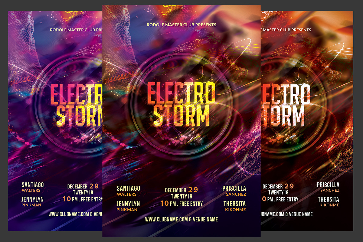 Electro Storm Flyer, a Flyer Template by KiraYamato Design Studio