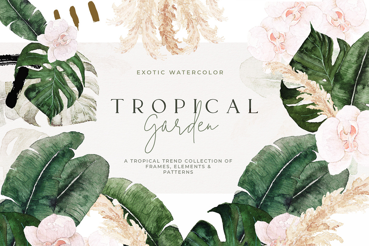 Tropical Summer Wedding Watercolor, an Illustration by Laras Wonderland
