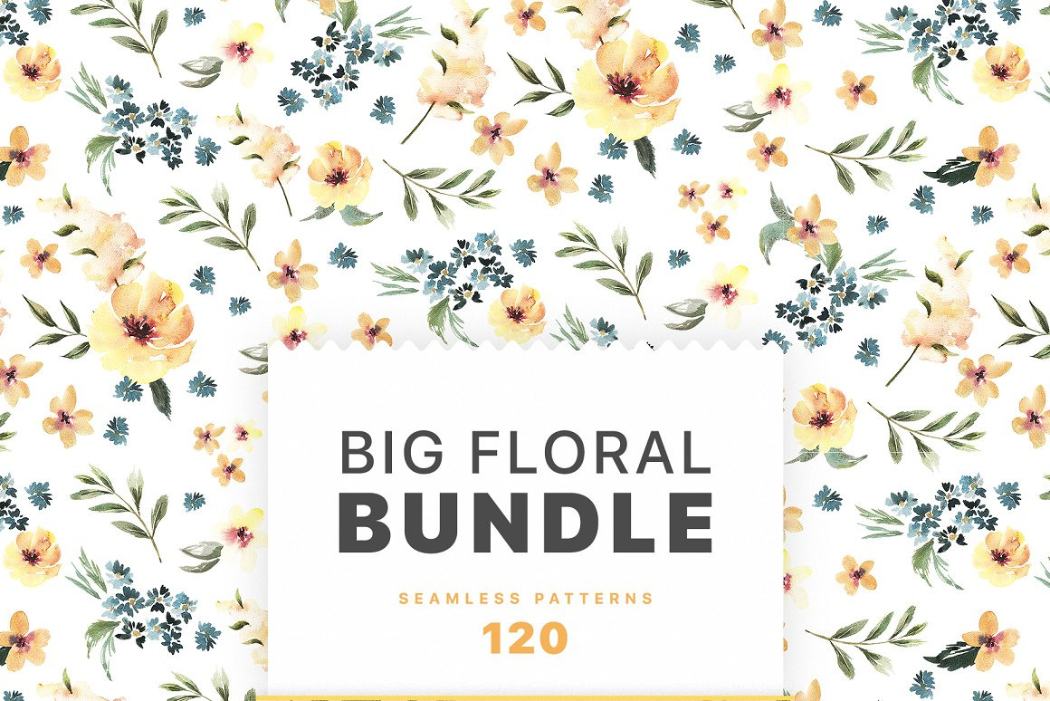 Floral Patterns Bundle Vol.2, a Wallpaper Graphic by Spasibenko Art