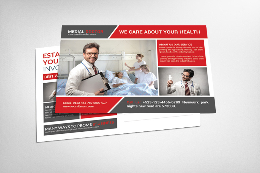 Medical Doctors Postcard Template, a Card Template by graphicforest