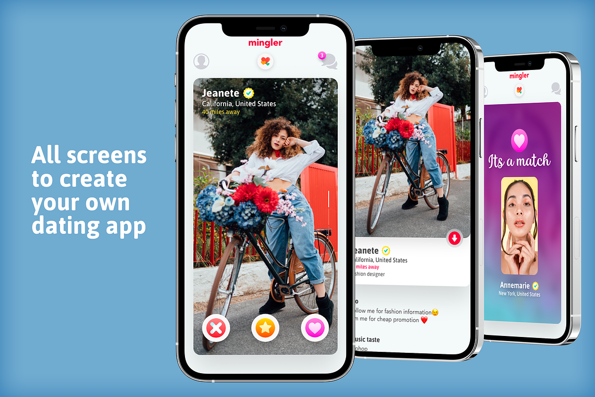 Dating app UI KIT Template, an UI Kit Template by SPACECAKE