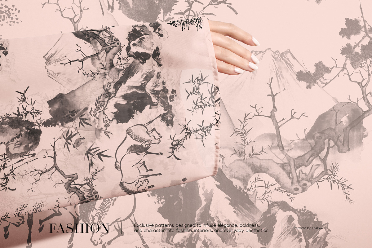 Luxury Ink-Wash Prints SS2026, a Pattern Graphic by LEAFure