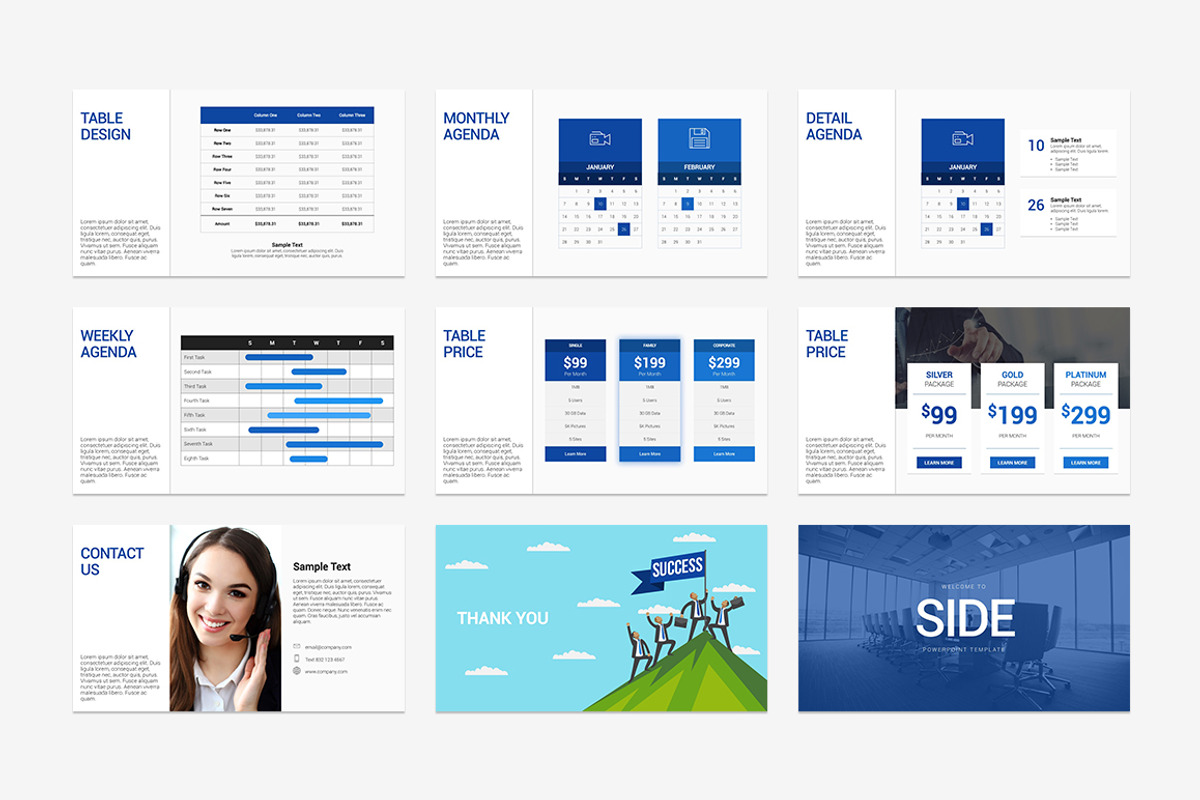 Side - PowerPoint Template, a Presentation Template by everslide