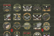 Vintage Military Designs Set, a Work Illustration by DGIM studio