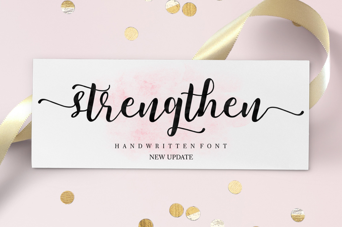 Strengthen Script, a Script Font by Areatype