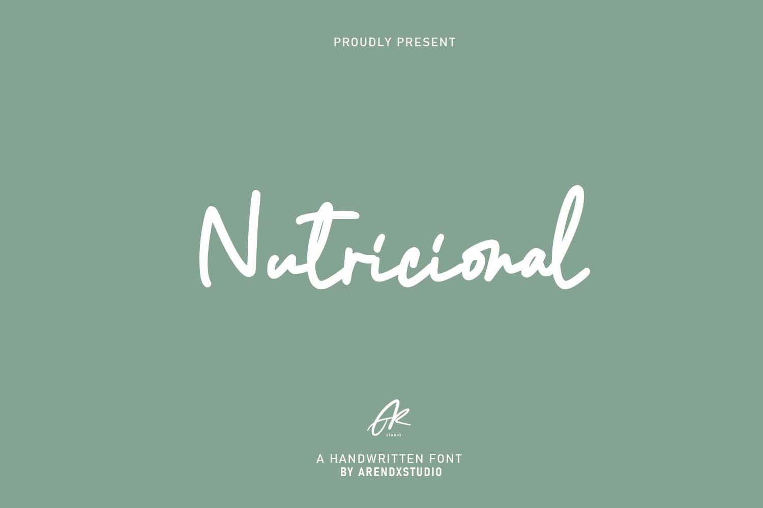 Nutricional - Monoline Script, a Script Font by Arendxstudio