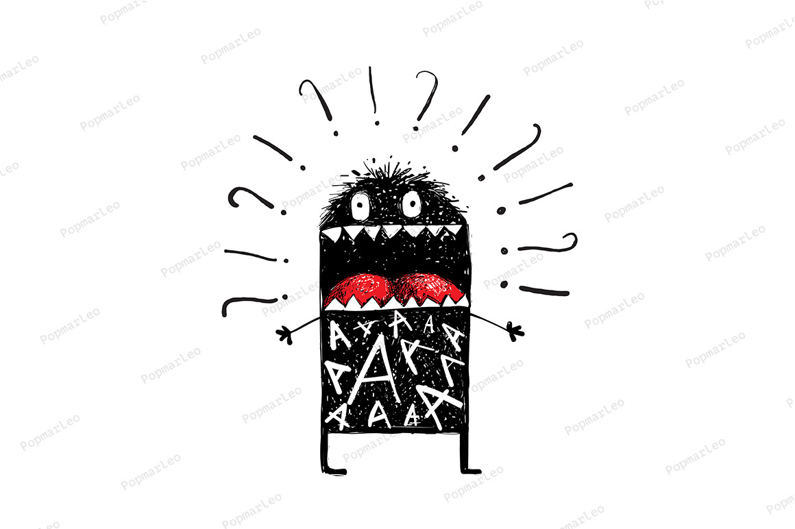 Cartoon Confused Monster, an Animal Illustration by Popmarleo Shop