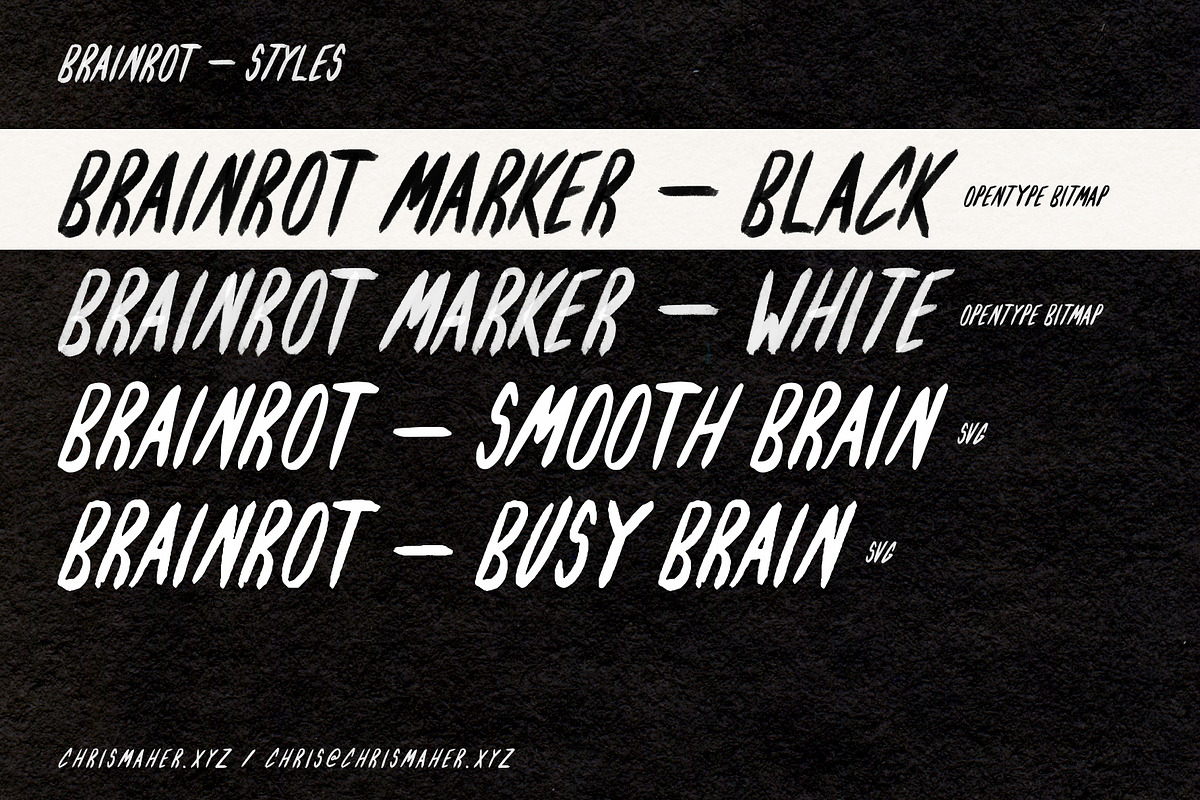 BRAINROT - Handwritten Typeface, a Sans Serif Font by The Shop of Chris ...