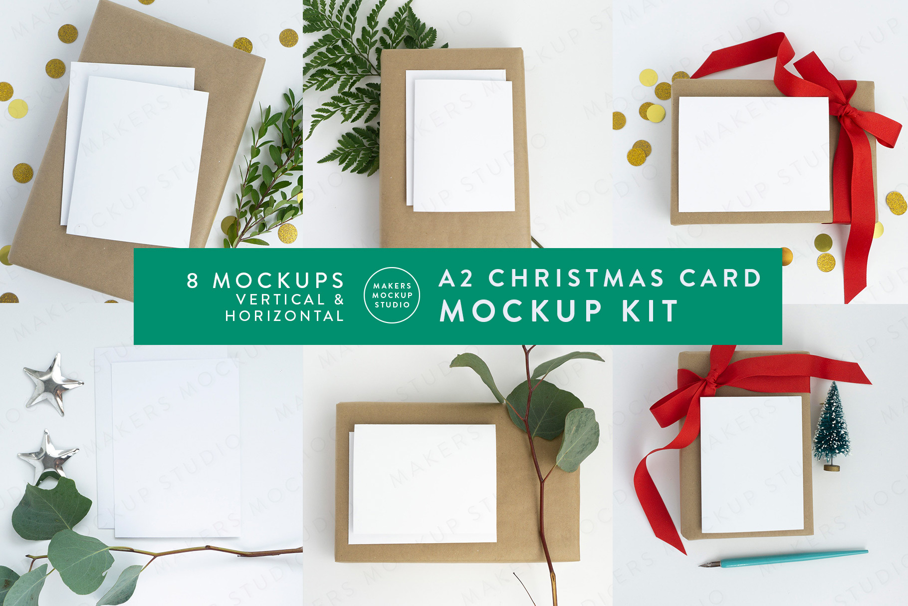 Christmas Card Mockup Bundle, a Product Mockup by Makers Mockup Studio