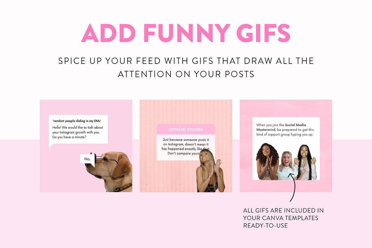 Instagram Memes + Gifs Template Pack for Canva